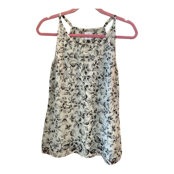 CAbi | Tops | Cabi Aline Tank In Black And White Floral | Poshmark